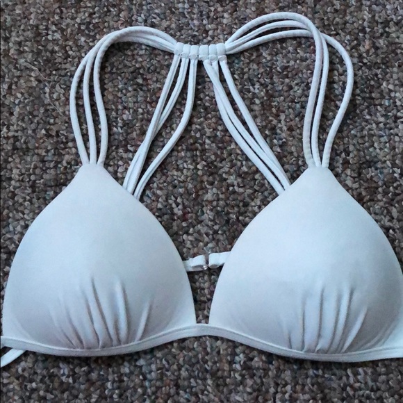 Swim | White Strappy Triangle Bikini Top | Poshmark